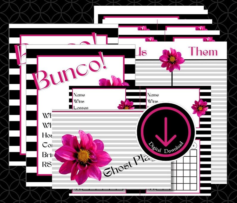 Pink Bunco, Bunco Cards, Bunco Score Sheet, Bunco Score Card, Bunco ...