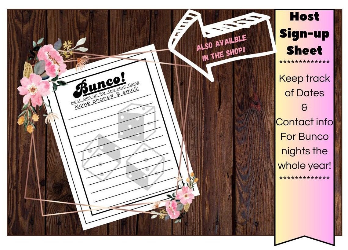 Bunco Cards, Bunco Score Card, Bunco Score Sheet, Bunco Bundle, Bunco ...
