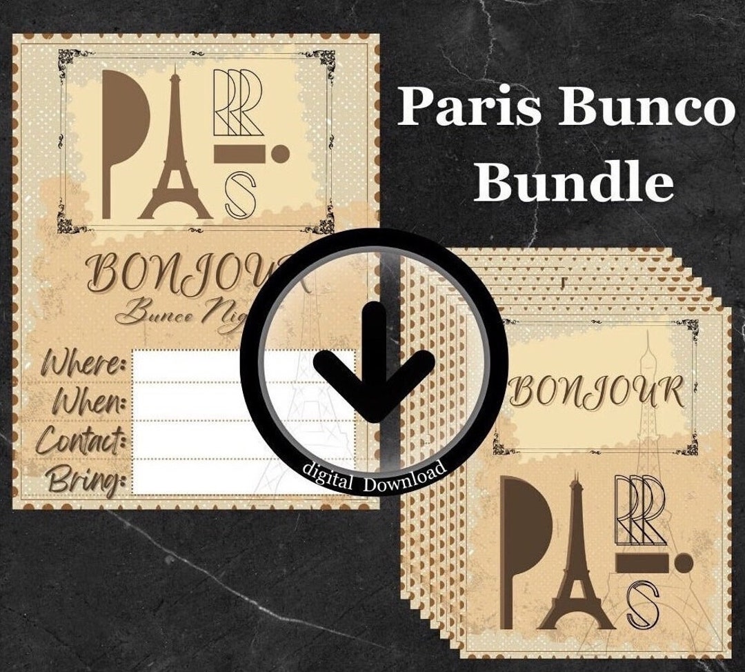 Vintage Bunco, Bunco Cards, Bunco Score Sheet, Bunco Score Card, Bunco ...