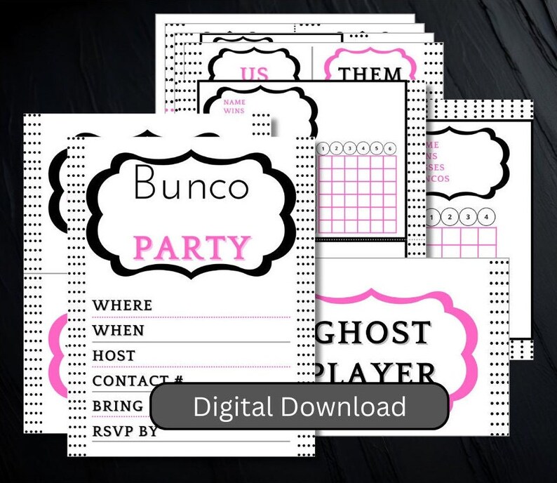 Dotted Bunco, Bunco Cards, Bunco Score Sheet, Bunco Score Card, Bunco ...