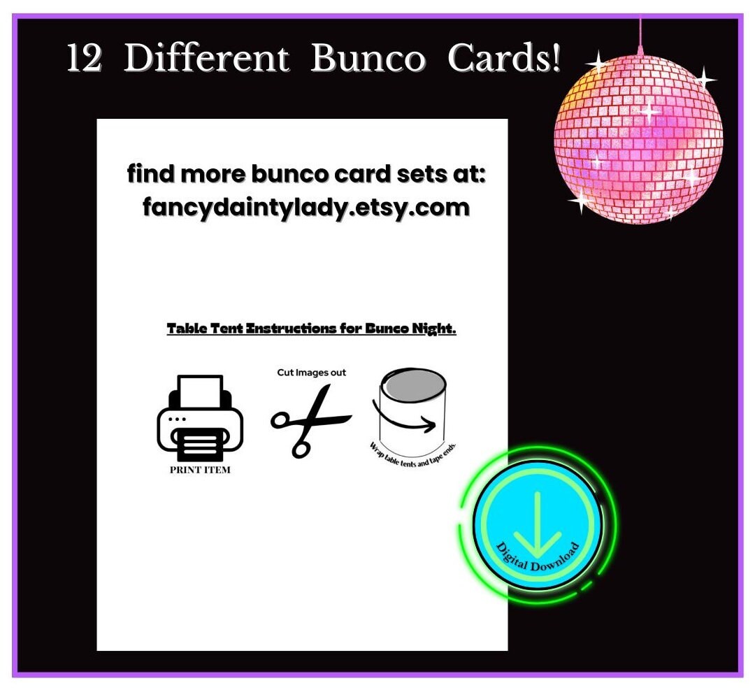Neon Bunco, Bunco Cards, Bunco Score Sheet, Bunco Score Card, Bunco ...
