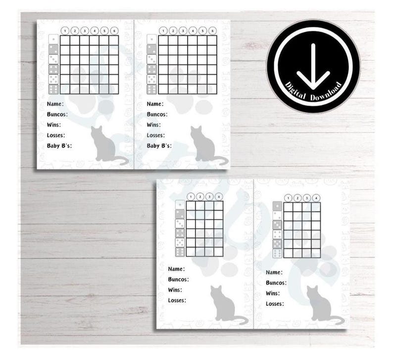 Bunco Score Card, Bunco Score Sheet, Bunco Digital, Printable Bunco ...