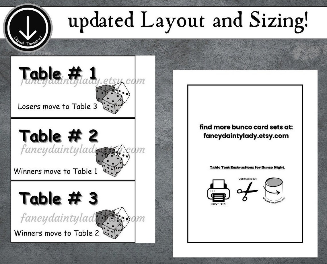Bunco Cards, Bunco Score Sheet, Bunco Score Card, Bunco Digital, Bunco ...