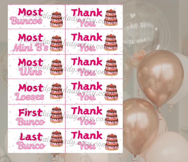 Birthday Bunco, Bunco Cards, Bunco Score Sheet, Bunco Score Card, Bunco ...
