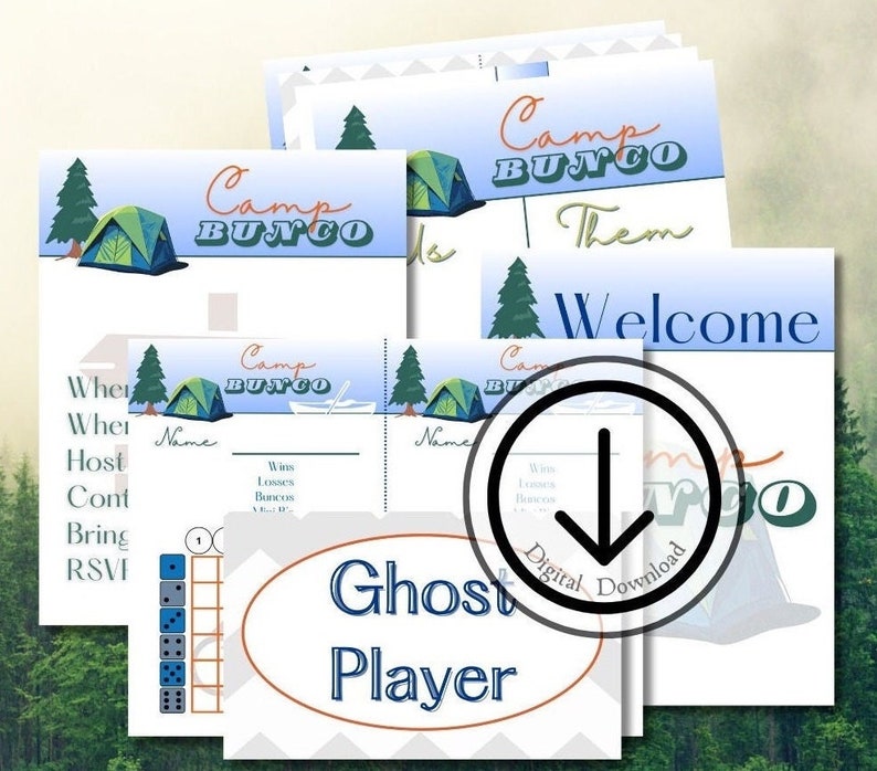 Bunco & Camping, Bunco Cards, Bunco Score Sheet, Bunco Score Card ...