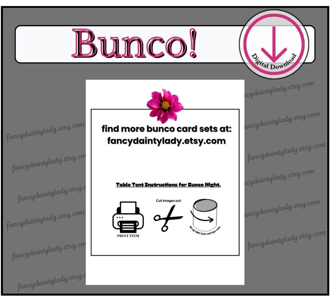 Bunco Cards, Bunco Score Sheet, Bunco Score Card, Bunco Digital, Bunco ...