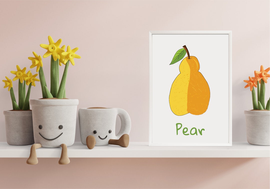 Pear Poster for Kids Nursery Decor Classsroom Playroom - Etsy