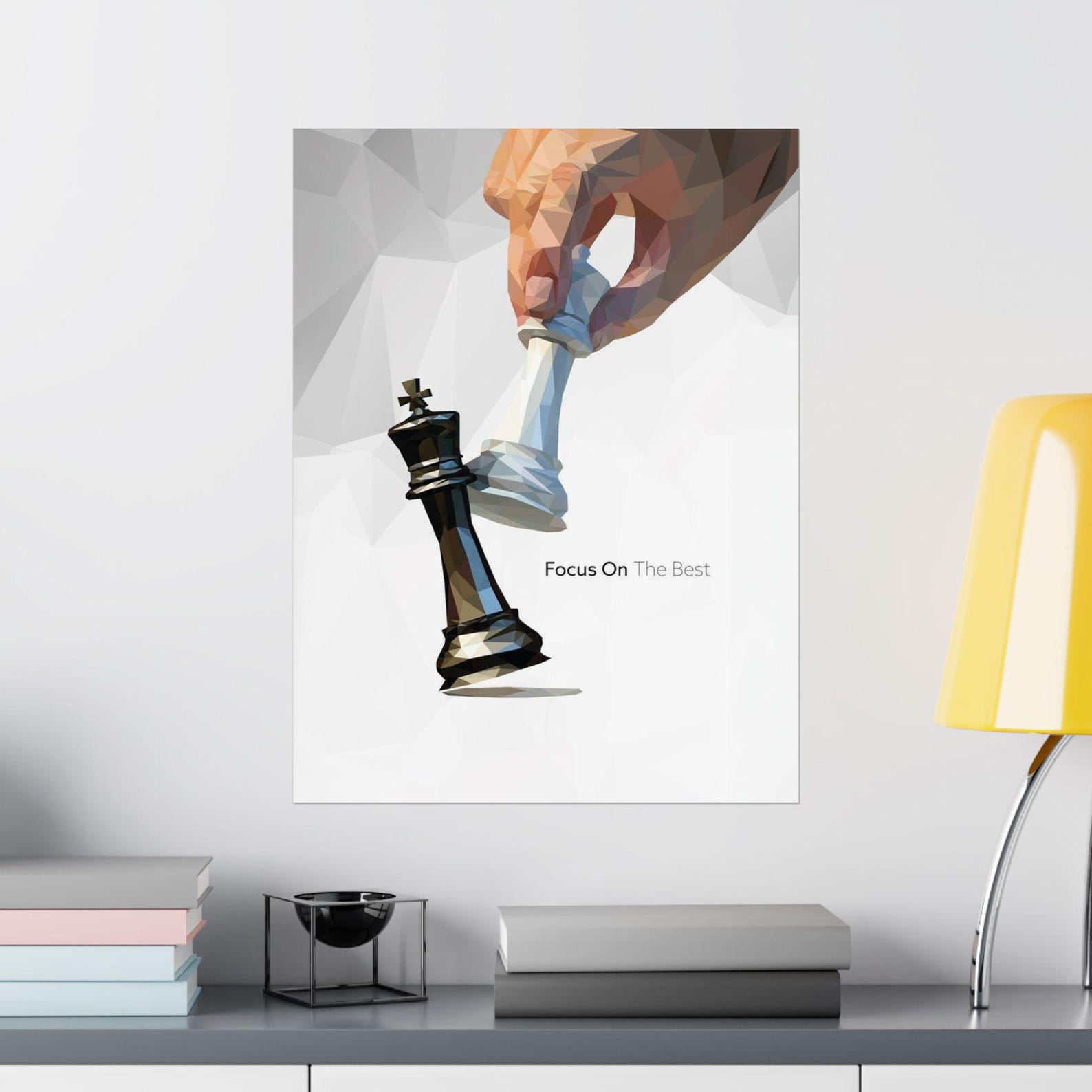 Focus on the Best Chess Art Poster Inspirational Low Poly Design 18x24 ...