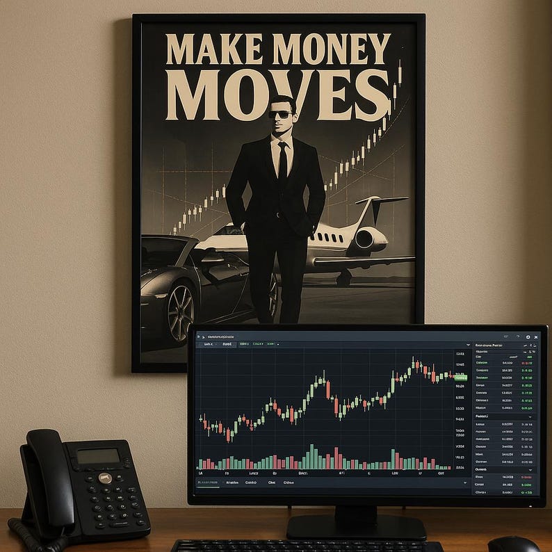 Make Money Moves Poster. Motivational Wall Art for Entrepreneurs ...