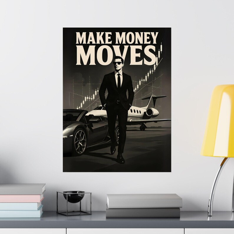 Make Money Moves Poster. Motivational Wall Art for Entrepreneurs ...