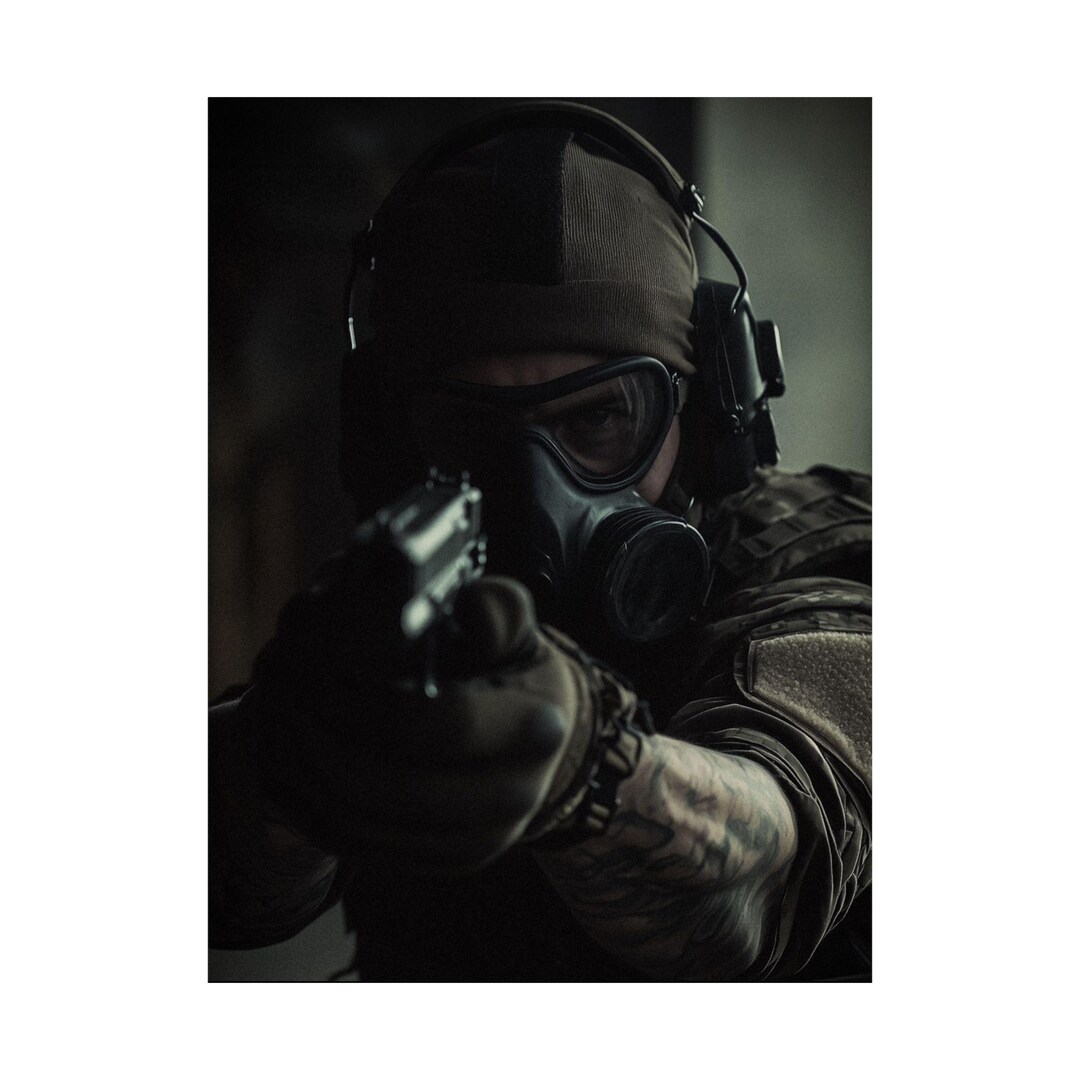 Military Style Soldier Matte Vertical Poster, SAS Theme Wall Art Print ...