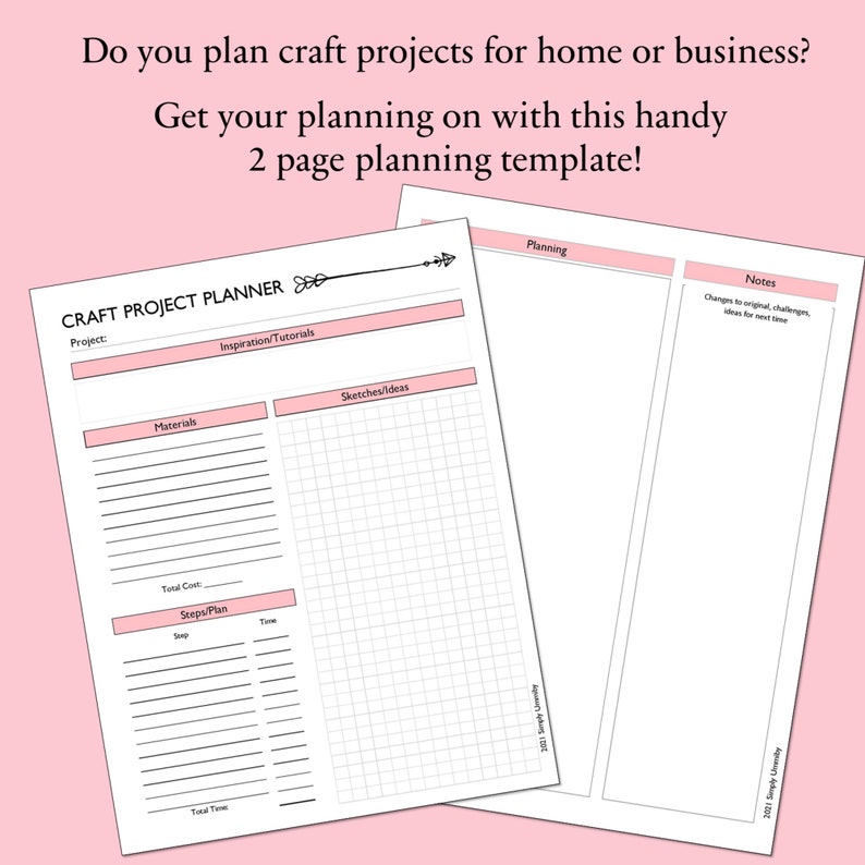 Craft Project Planning Template - Etsy