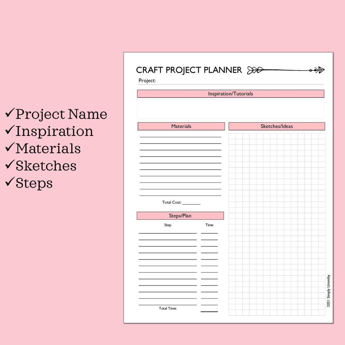 Craft Project Planning Template - Etsy