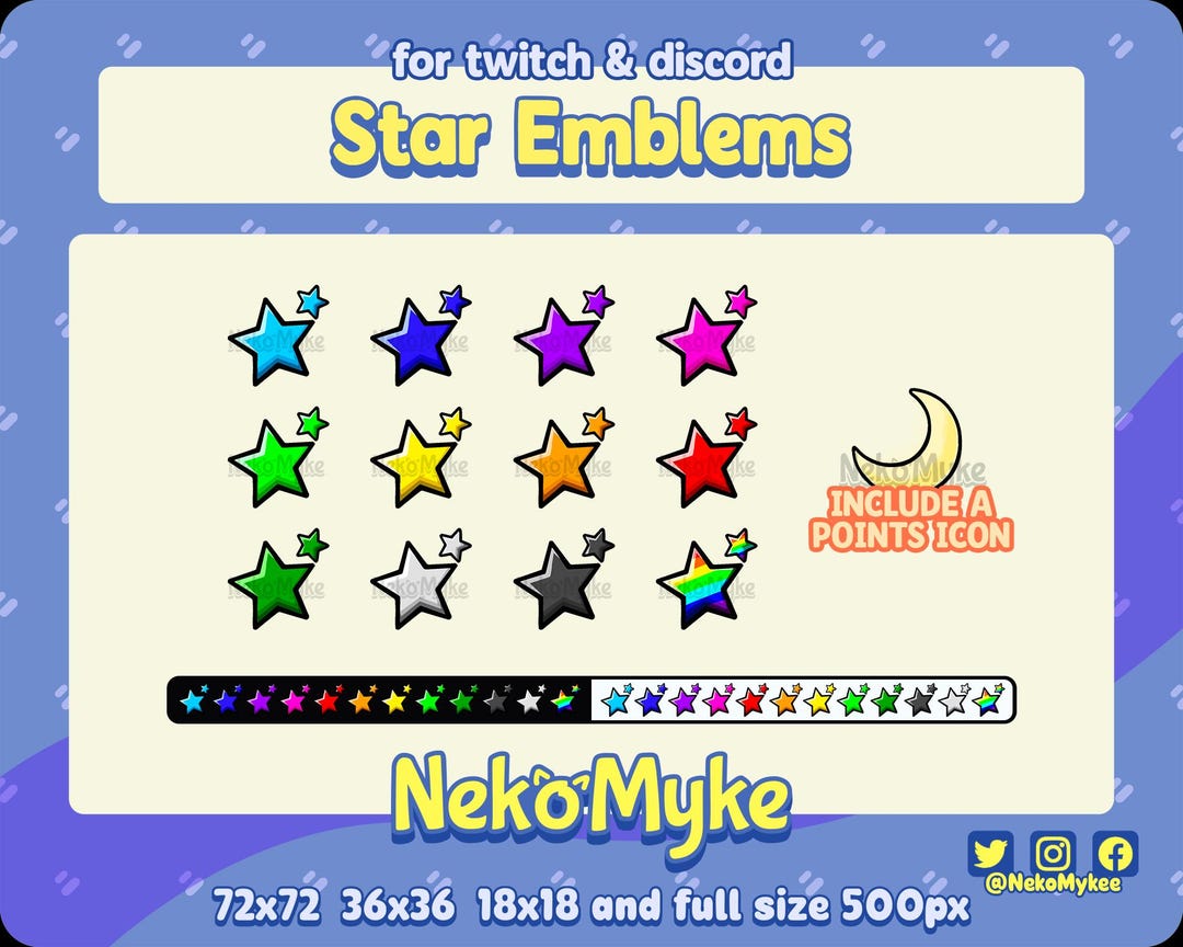 Star Emblems | Badges for Twitch & Discord | Star Emblems for Sub ...