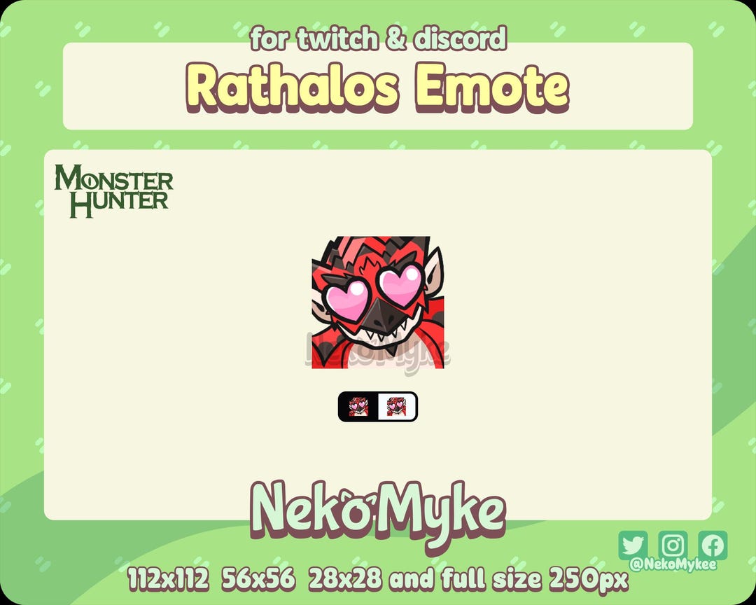 Rathalos Monster Hunter Twitch & Discord Emote | Monster Hunter Emotes ...