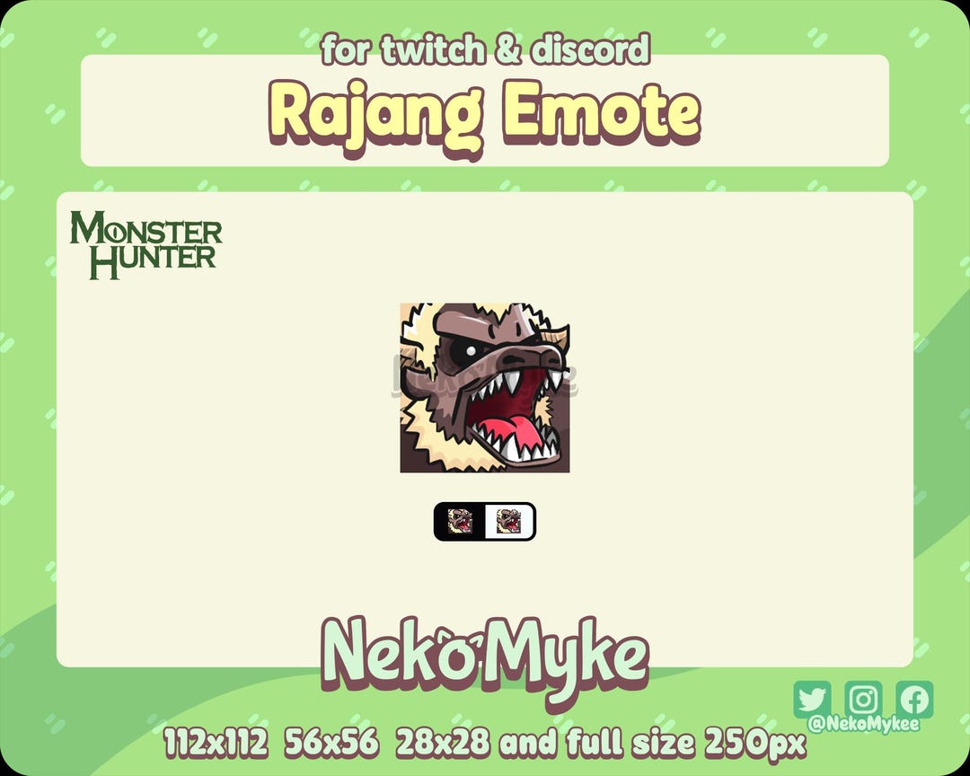 Rajang Monster Hunter Twitch & Discord Emote Monster Hunter Emotes for ...