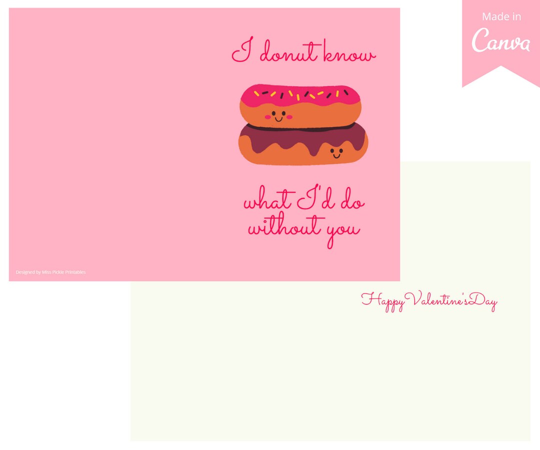 Donut Know What I'd Do Without You Card Template - Etsy
