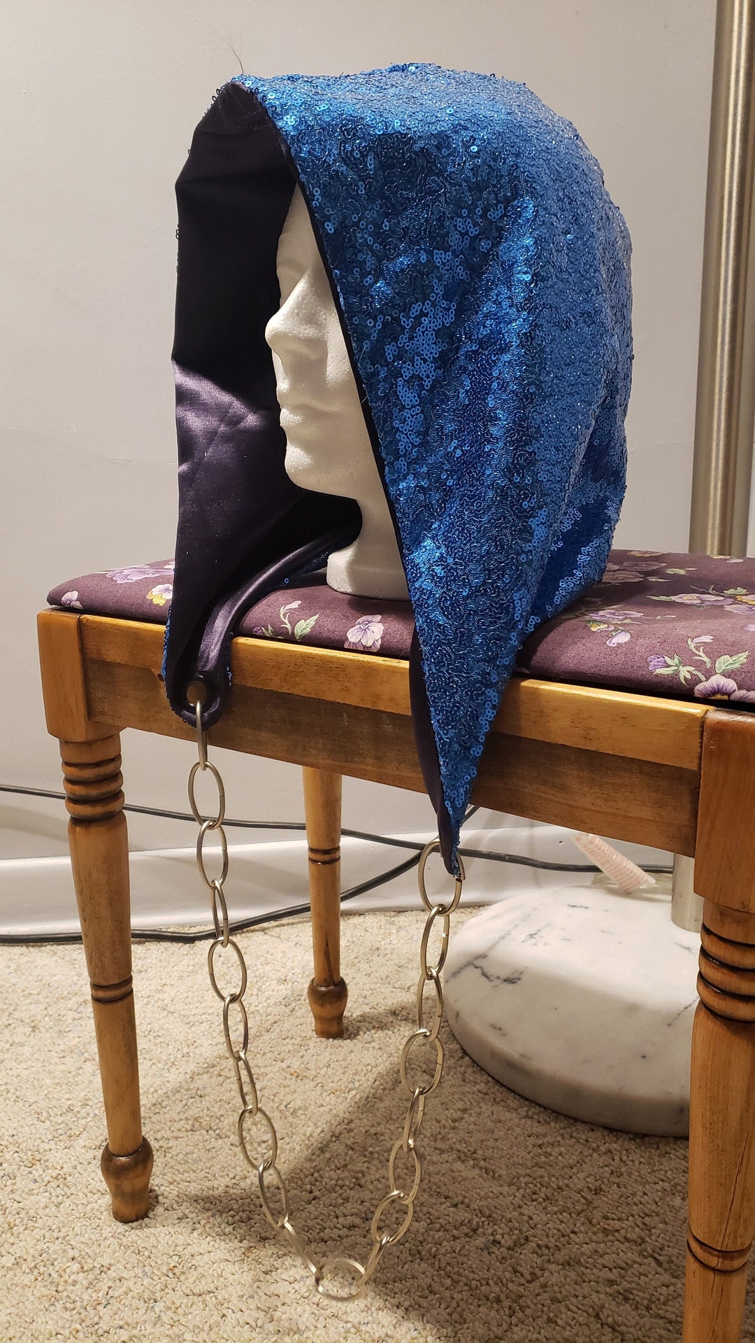 Blue Sequin Festival Hood - Etsy