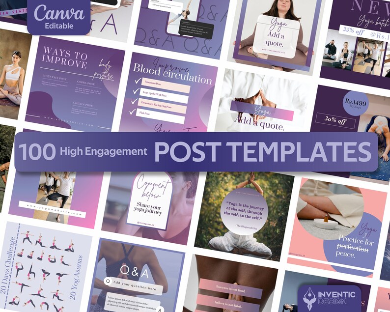 Yoga Instagram Template Wellness and Fitness,health Coach Instagram ...