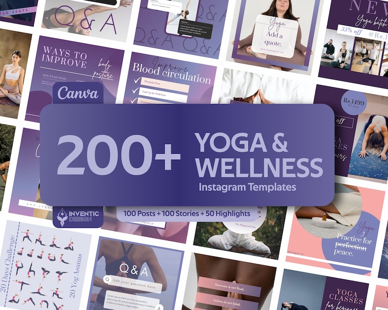 Yoga Instagram Template Wellness and Fitness,health Coach Instagram ...