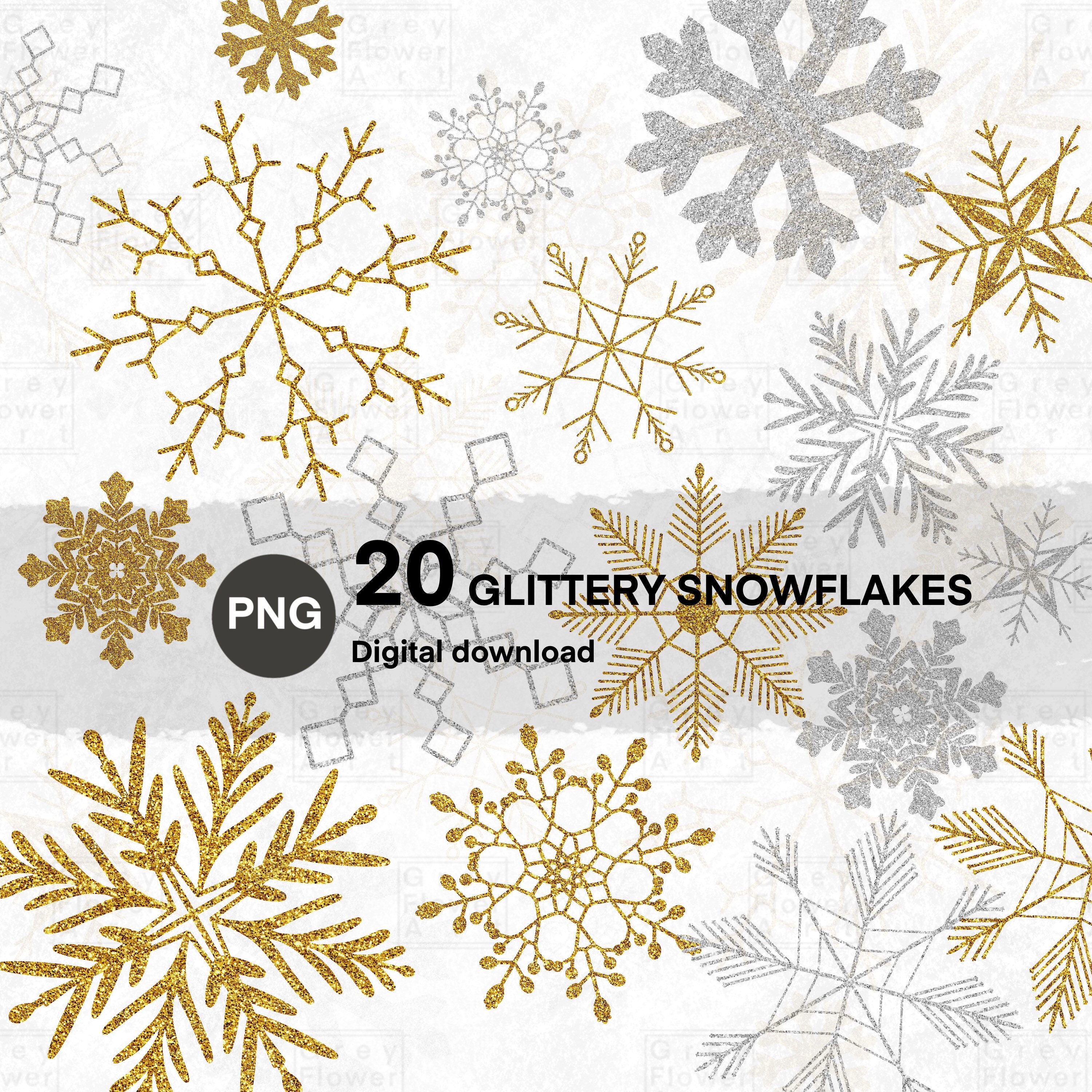 Gold And Silver Snowflakes