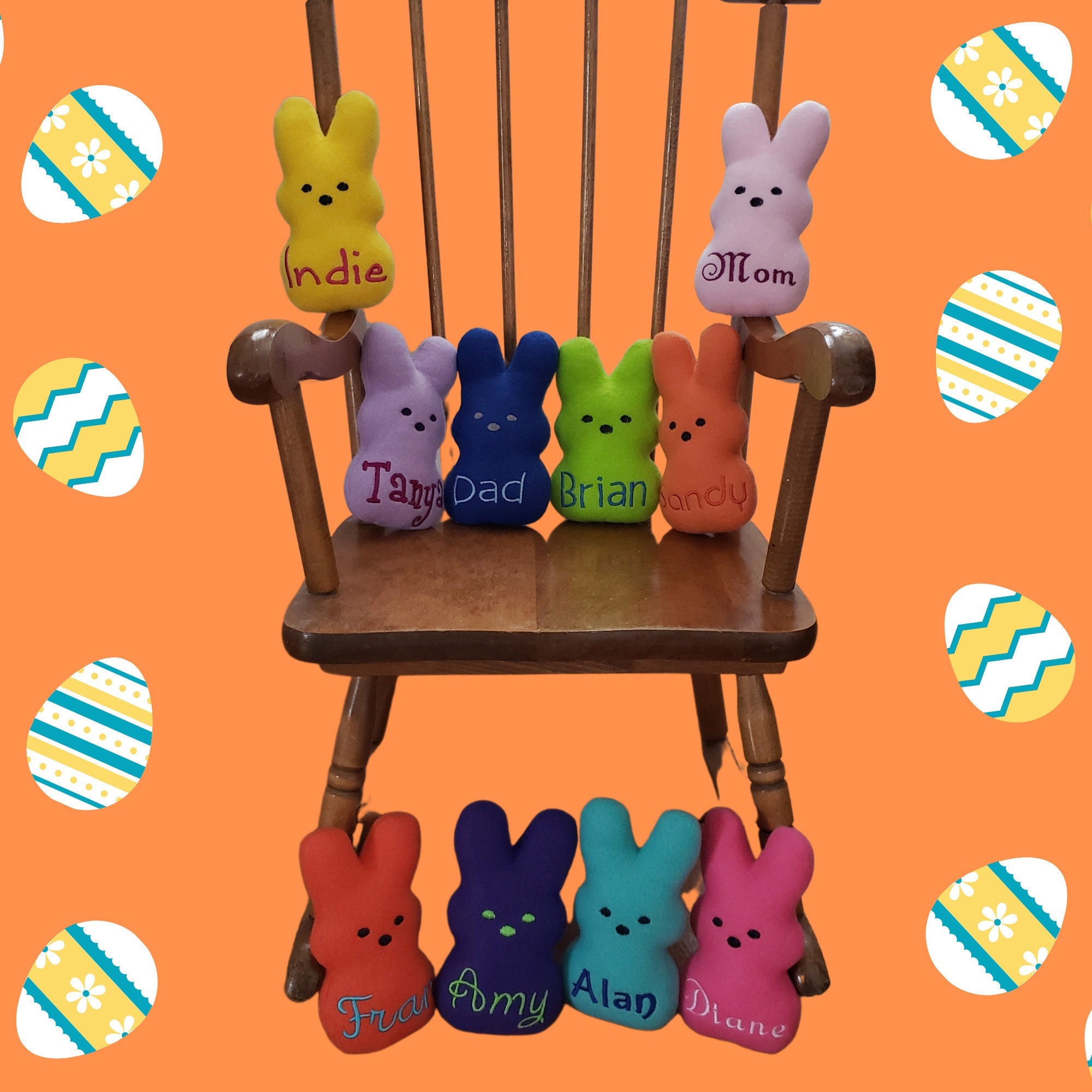 Personalized Easter Bunny Peeps, Plush Easter Basket Stuffer for Kids ...