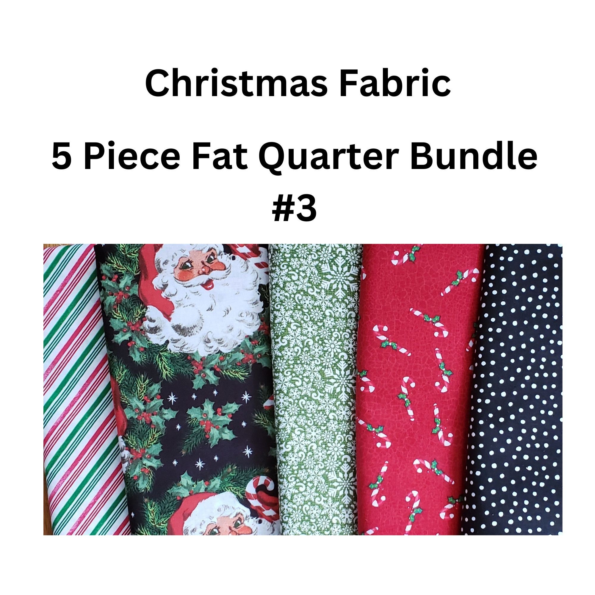 Christmas Quilting Fabric Christmas Sewing Fabric Fat Quarter Bundle 3 ...