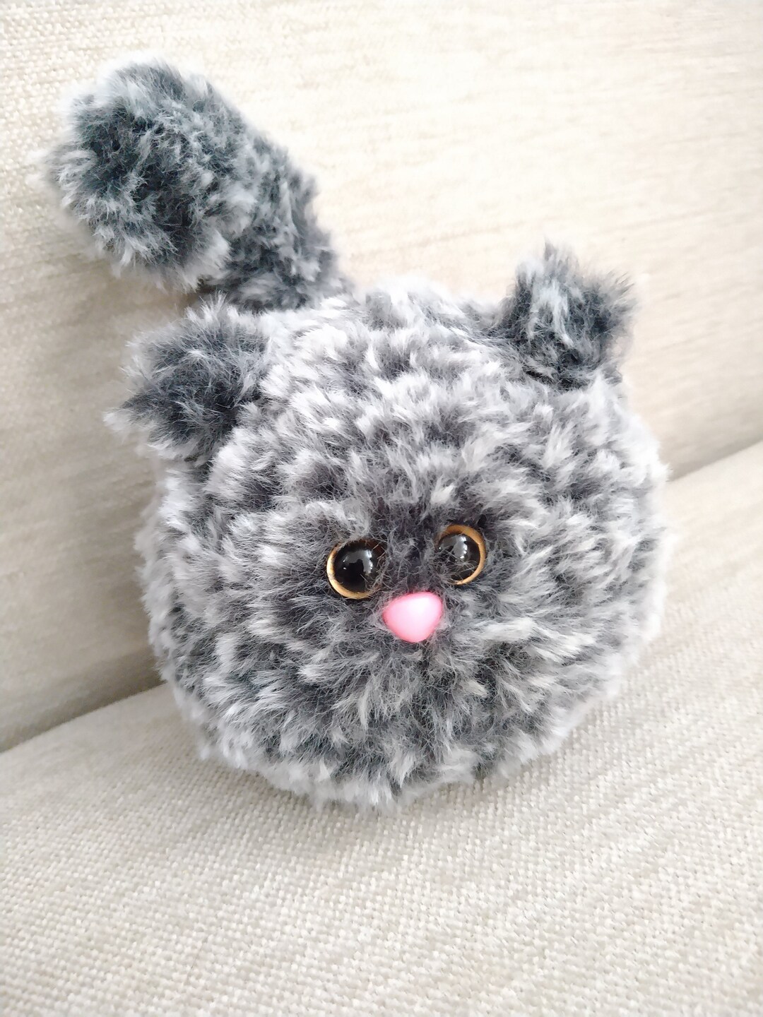 Grey Fluffy Round Cat - Etsy