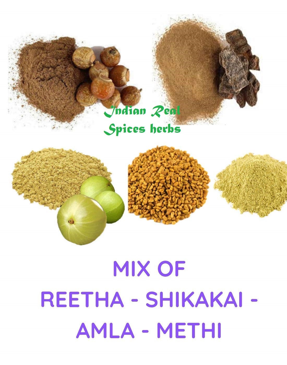 Amla Reetha Shikakai Mix Powder, 100% Pure and Natural Amla Reetha ...