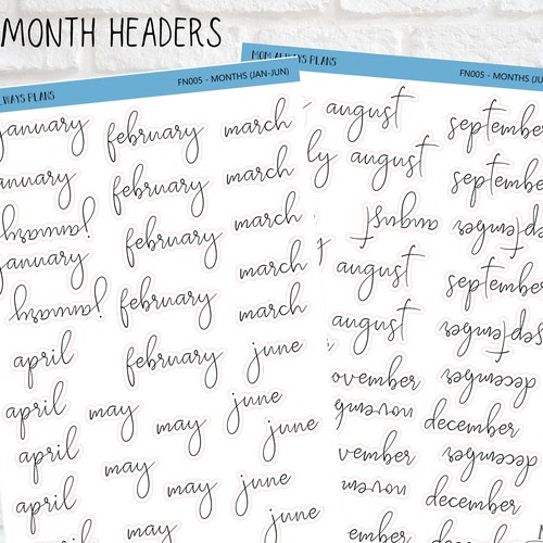 Month Headers Full Year Bullet Journal Always Fully - Etsy