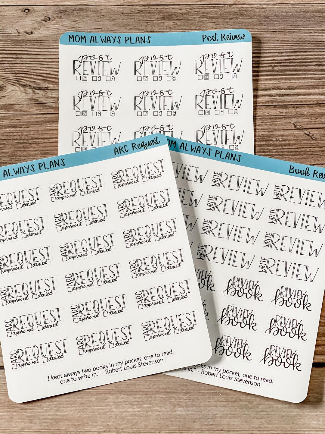 Book Review Planner Stickers, Write Review, ARC Request, Post Review ...