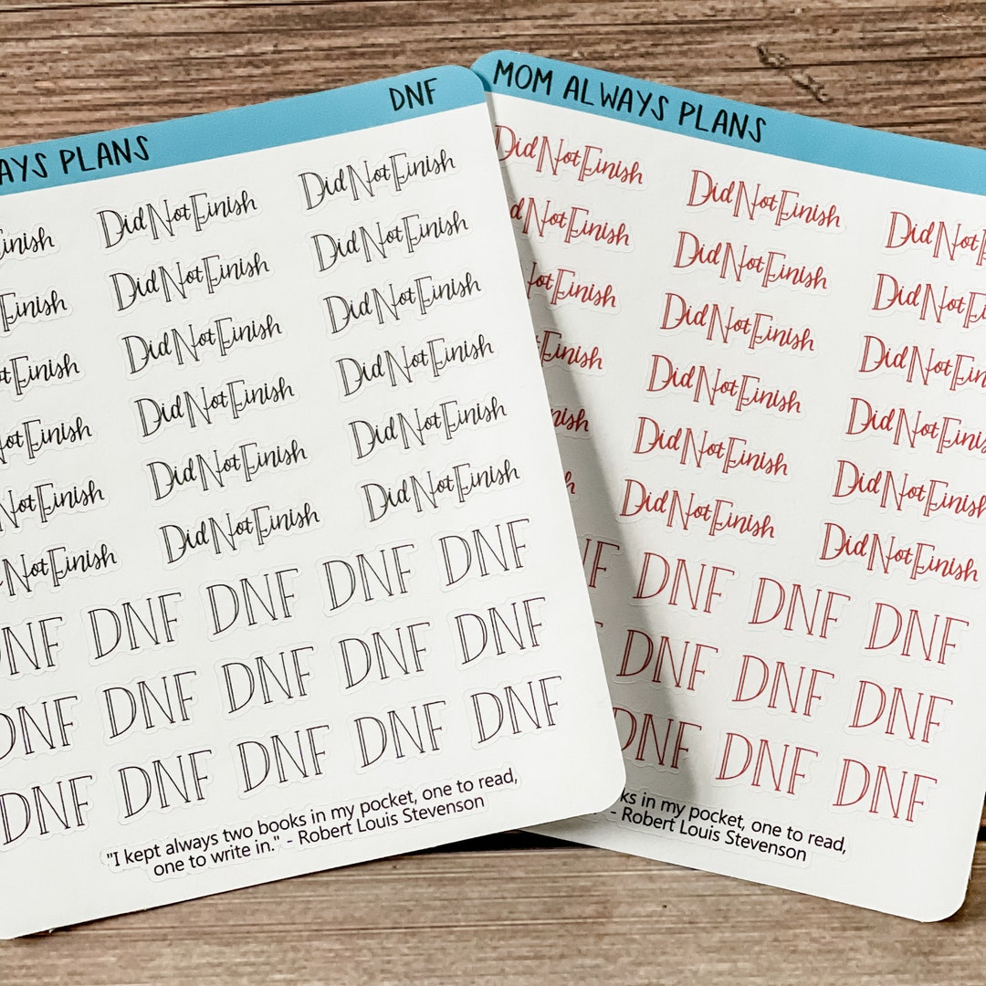 Did Not Finish, DNF, Planner Stickers - Etsy