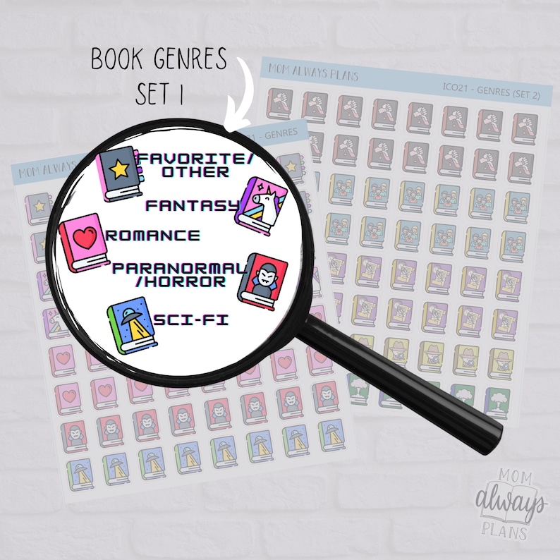 Book Genre Icons - Etsy