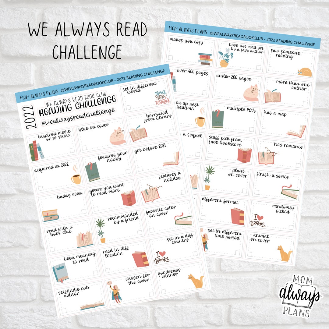 2022 We Always Read Challenge - Book Club - Reading Challenge - Etsy
