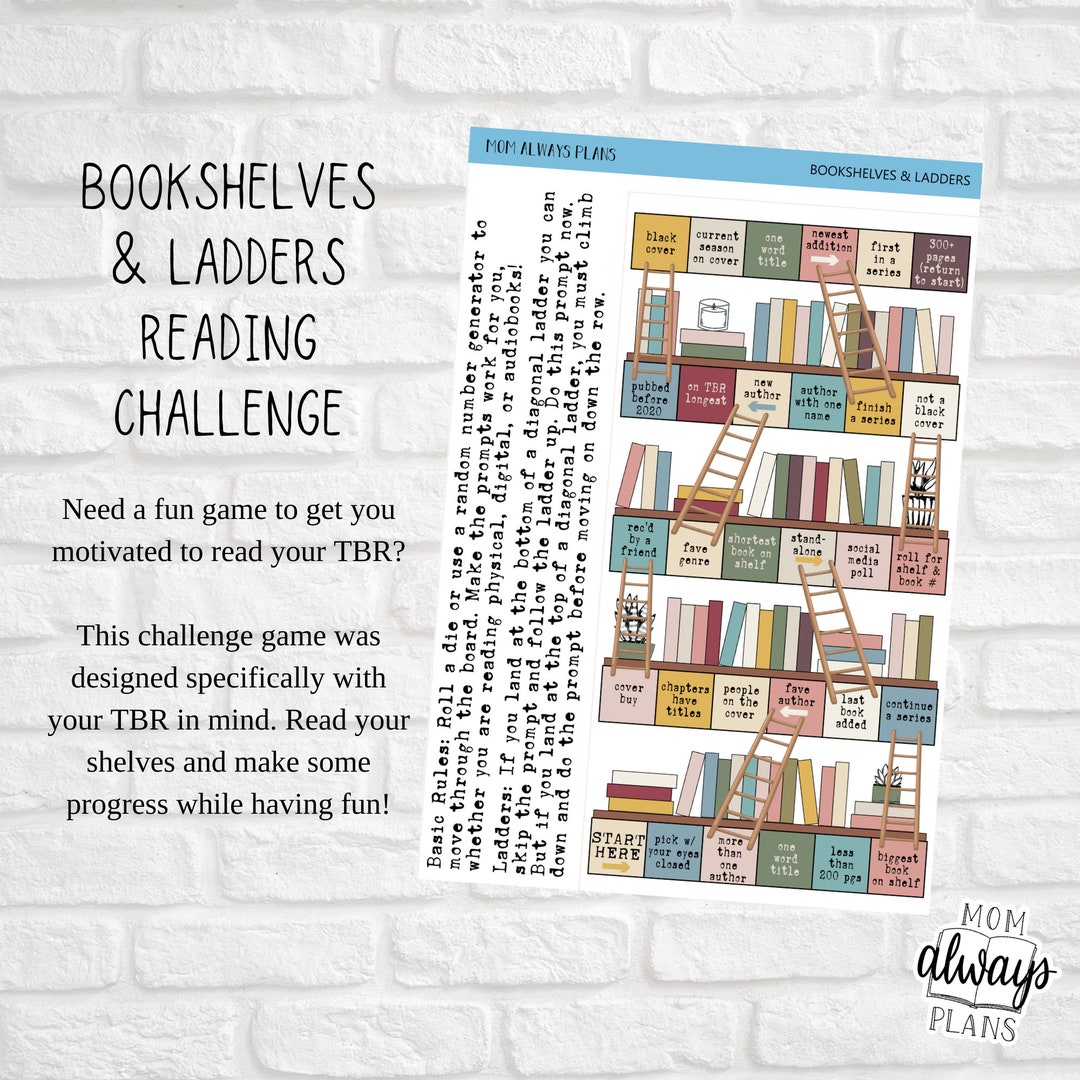 Bookshelves and Ladders Reading Challenge Game - Etsy