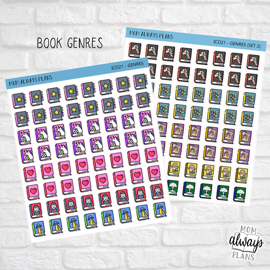 Book Genre Icons - Etsy