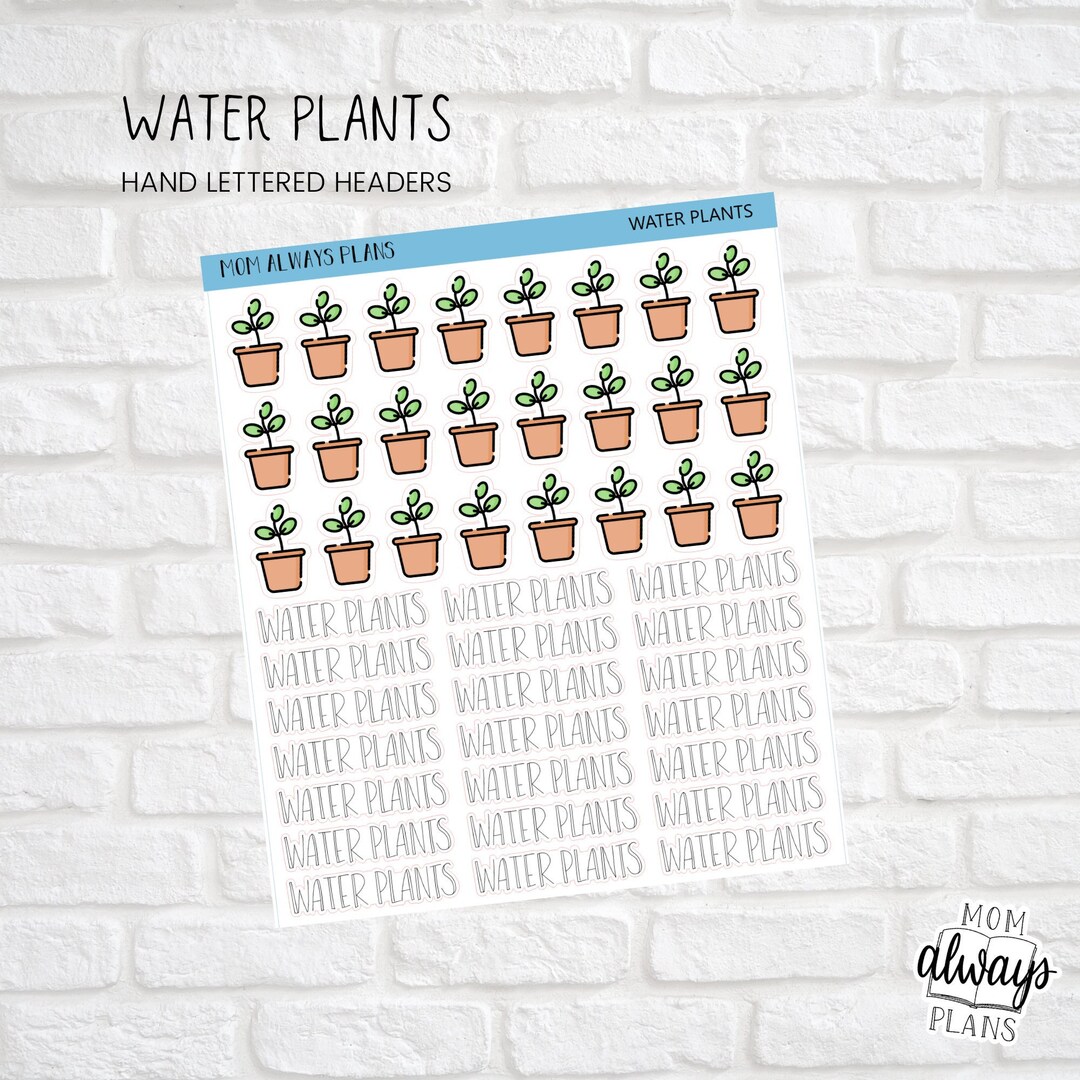 Water Plants - Hand Lettered Headers - Etsy