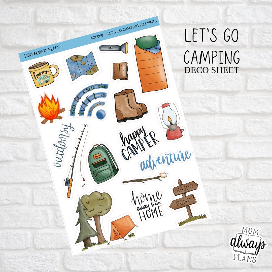 Pegatinas decorativas Vamos a acampar - Etsy España