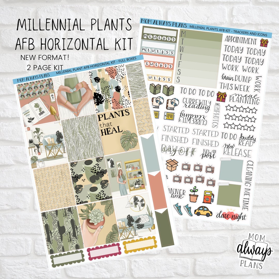 NEW LAYOUT *** Millennial Plants - Horizontal Weekly Kit - Planner ...