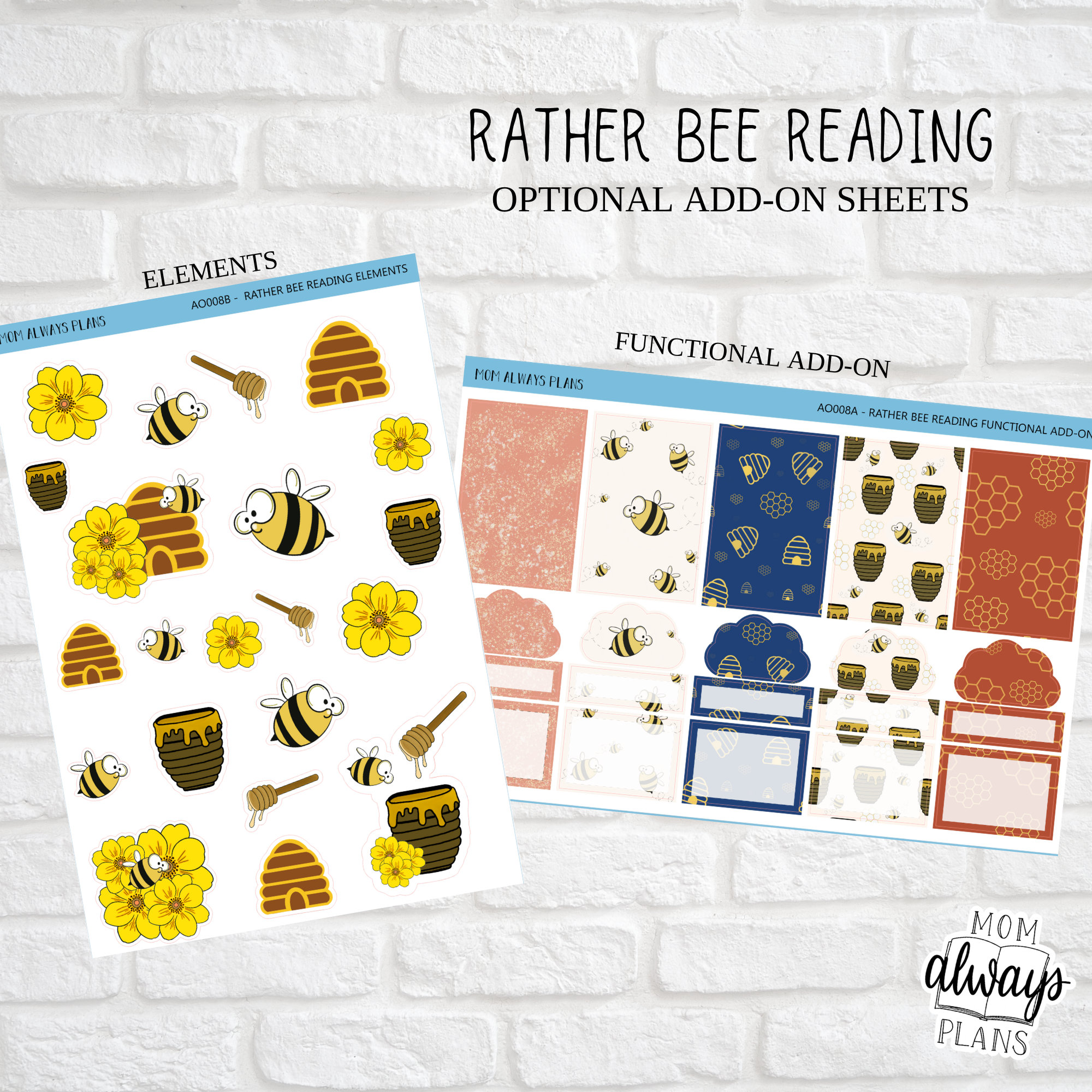 Rather Bee Reading Vertical Weekly Kit Planner Stickers - Etsy