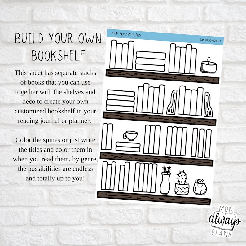 Build Your Own Bookshelf BYO Book Shelf Stickers - Etsy
