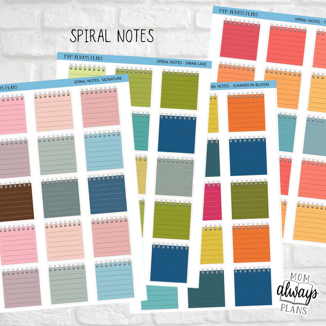Spiral Note Planner Stickers - Etsy