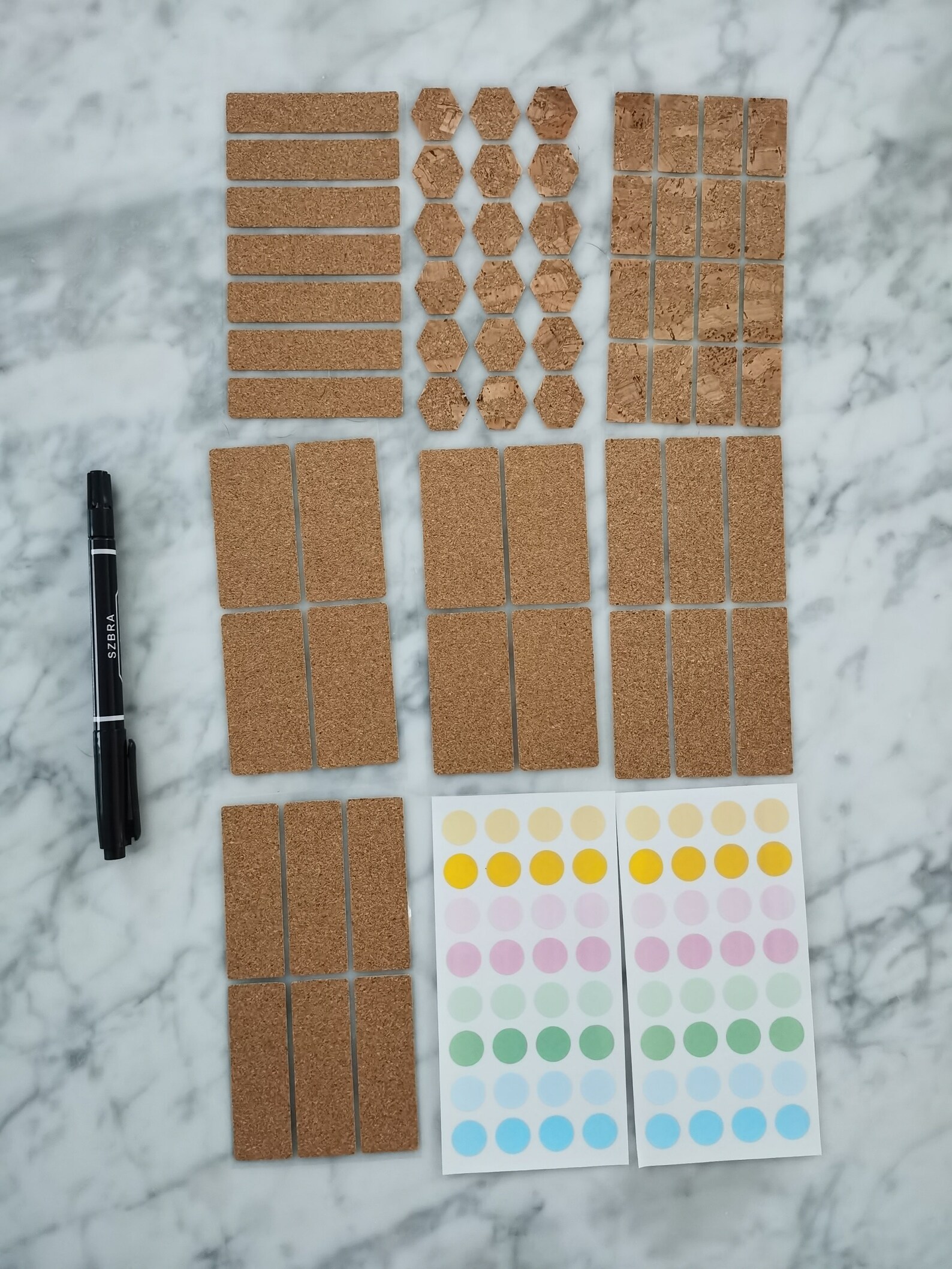 Self Adhesive Cork Label Variety Pack With a Marker Pen - Etsy