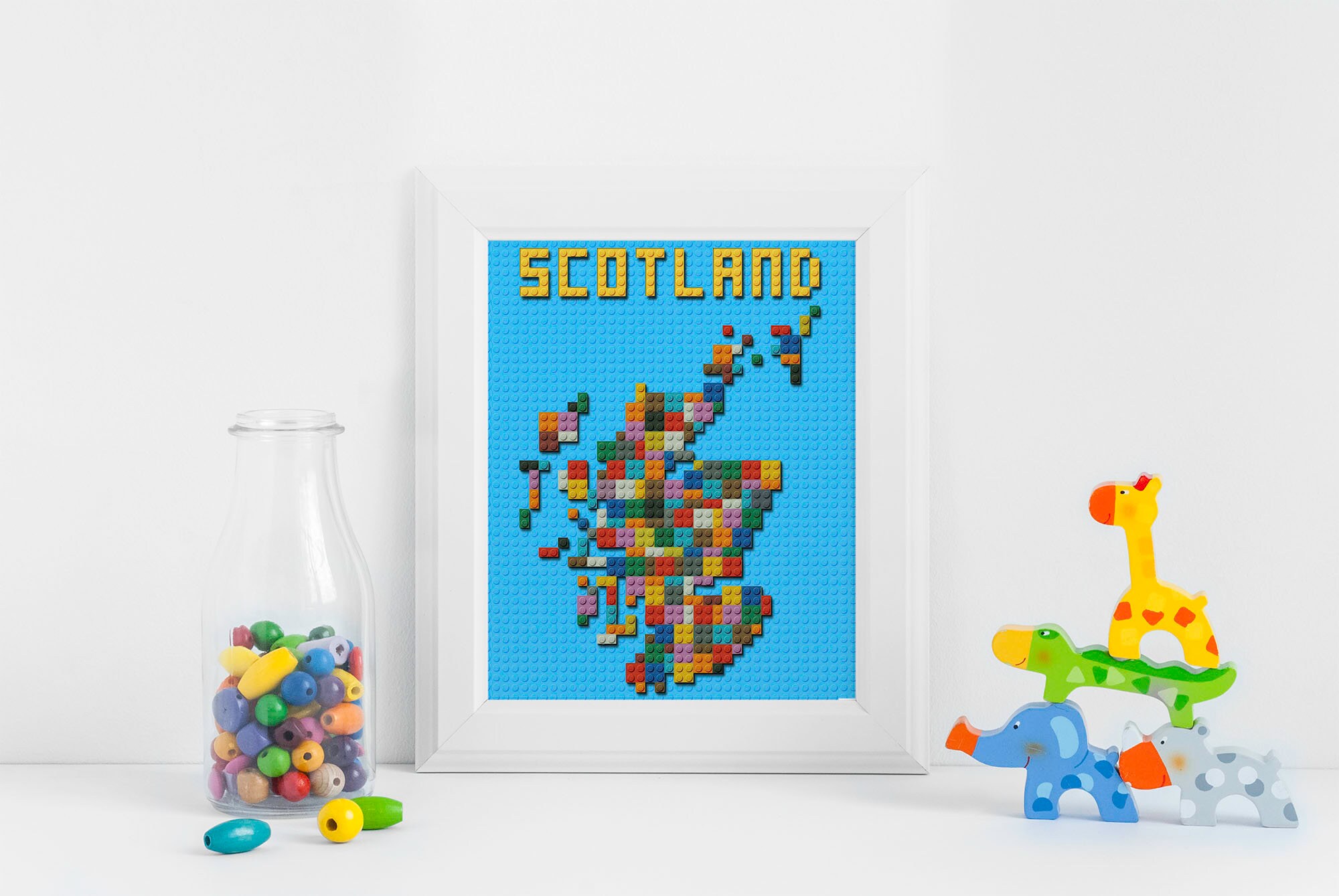 Lego Inspired Map of Scotland Digital Print Scottish Print - Etsy UK