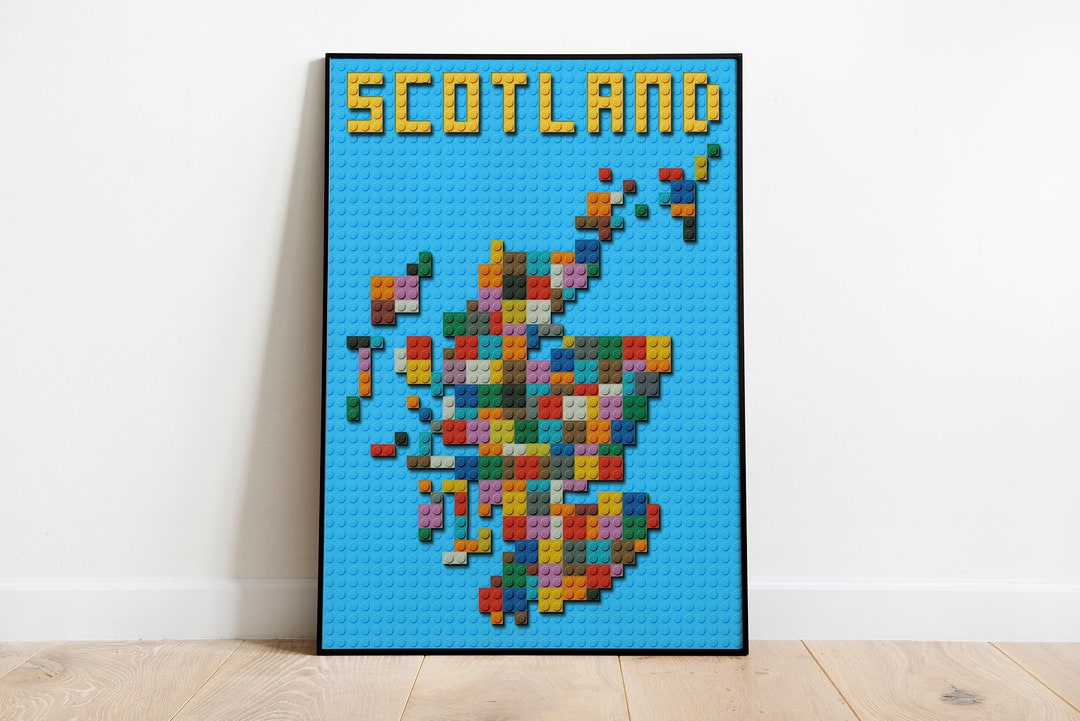 Lego Inspired Map of Scotland Digital Print | Scottish Print for Kids ...