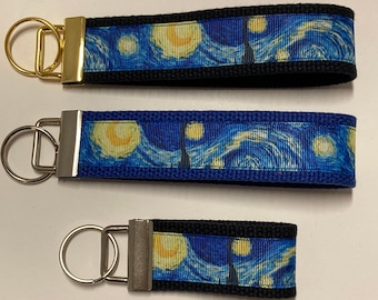 Starry Night Keychain, Key Chain, Key Ring, Key Fob, Starry Night Key ...