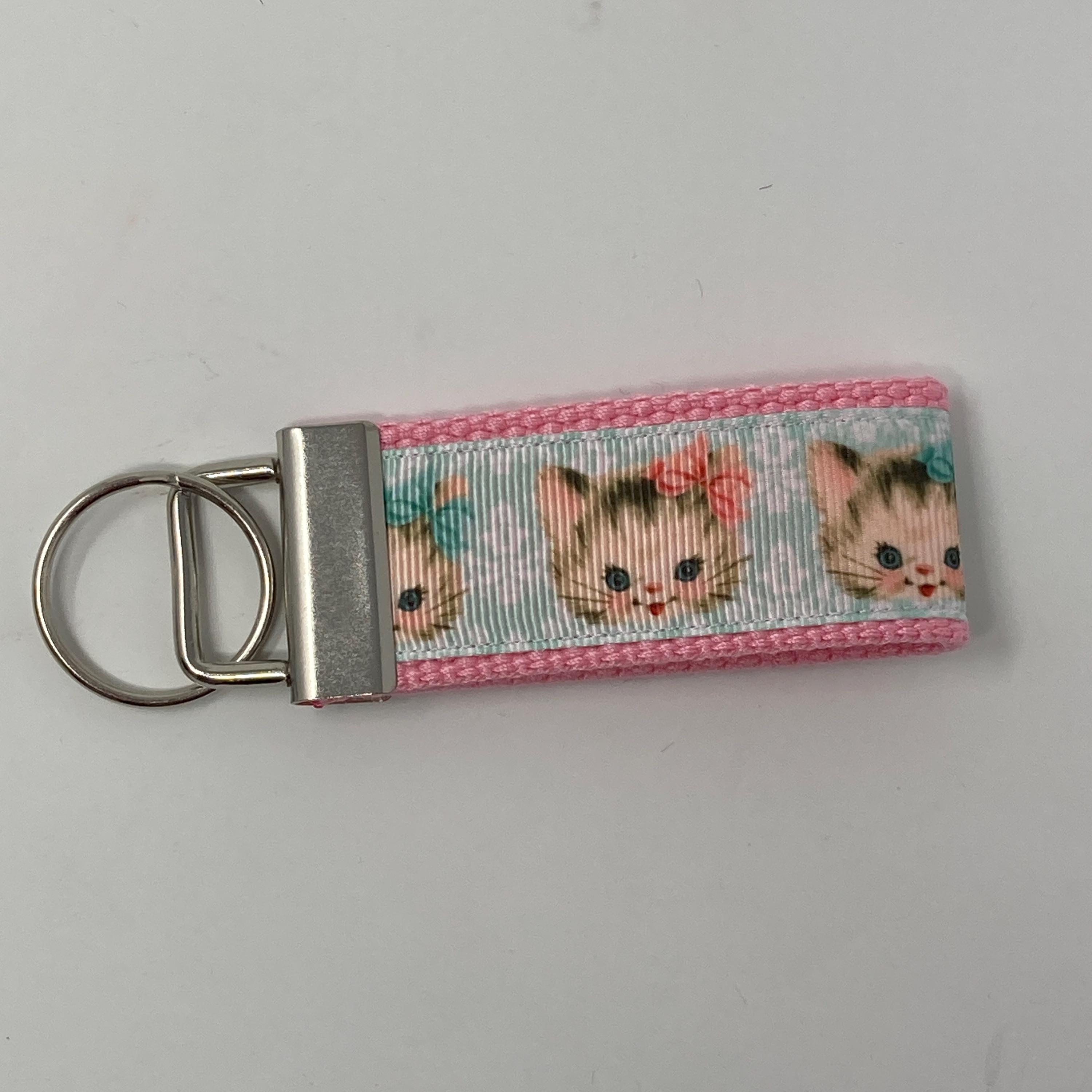 Vintage Kitten Cat Key Fob Wristlet Keychain Keyring, Birthday Gift - Etsy