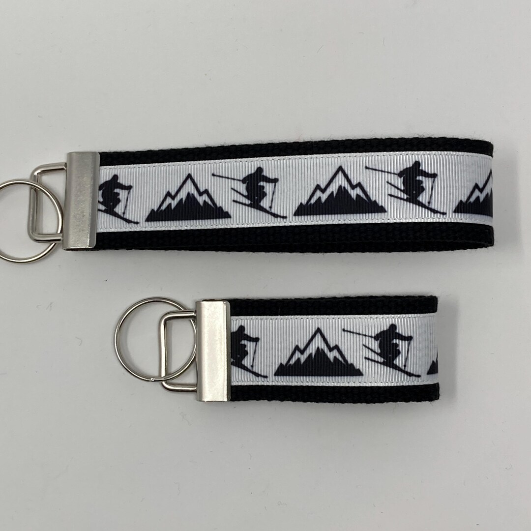 Skier Key Fob Wristlet Keychain Keyring, Gift for Skier, Birthday Gift ...