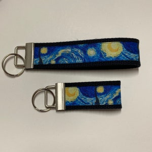 Van Gogh Starry Night Key Fob Wristlet Keychain Keyring - Etsy