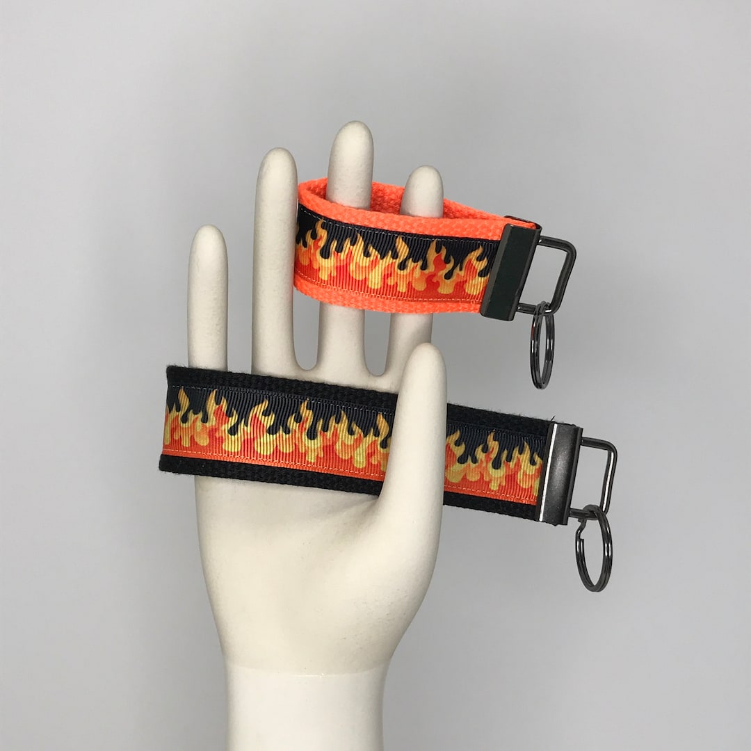 Flames Key Fob Wristlet Keychain Keyring - Etsy